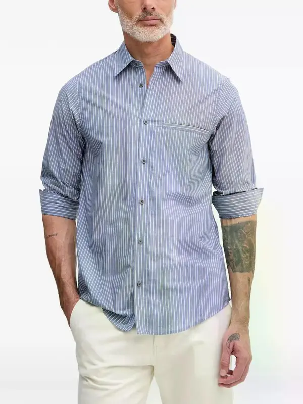 Armani Exchange Vertical-stripe Chest-pocket Shirt