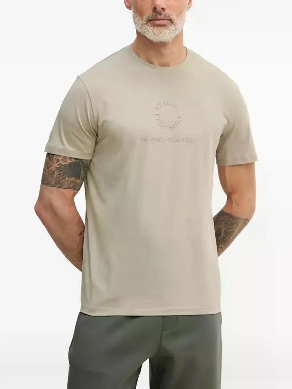 Armani Exchange Embossed-logo T-shirt - Neutrals