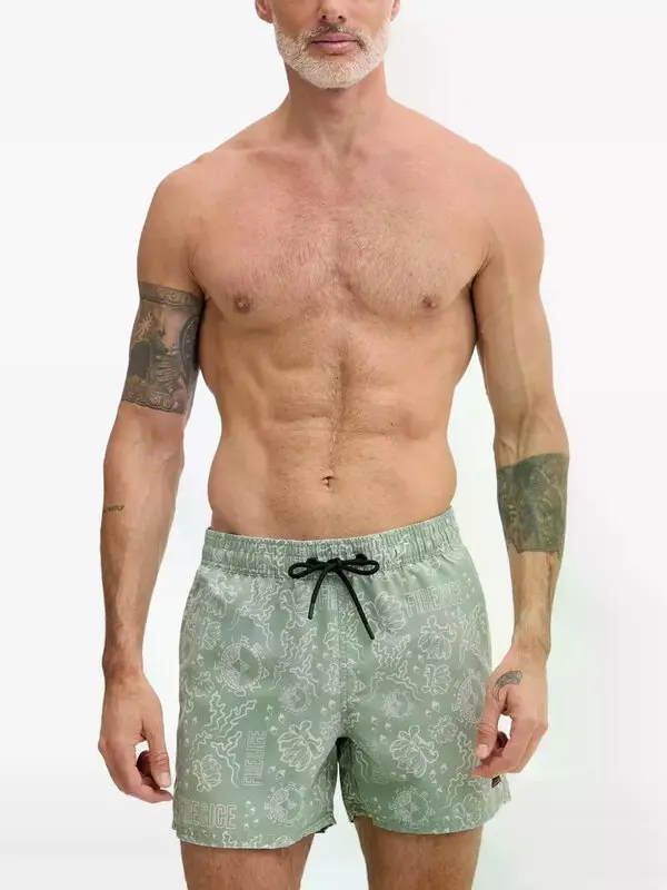 Bogner Nelson Logo-print Drawstring Swim Shorts - Green