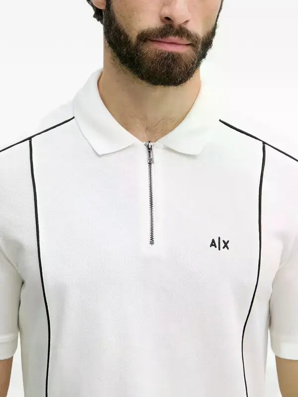 Armani Exchange Piped-trim Quarter-zip Polo Shirt