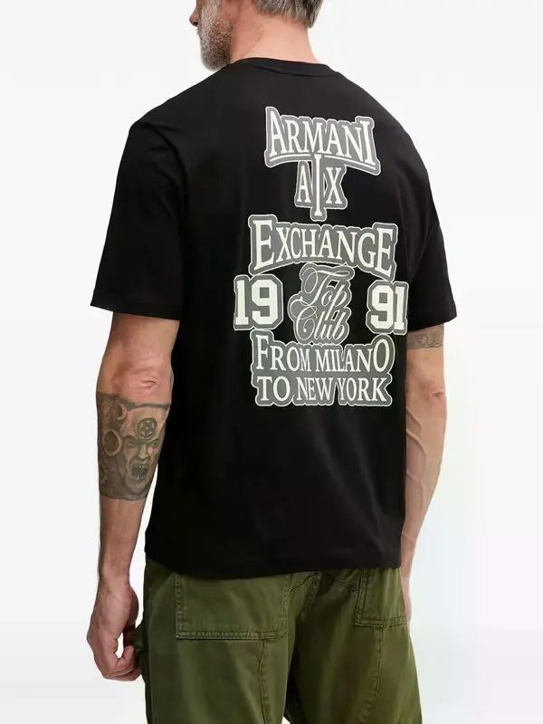 Armani Exchange Logo-patch Graphic-print T-shirt