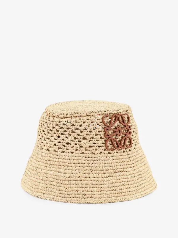 Loewe Raffia And Leather Bucket Hat