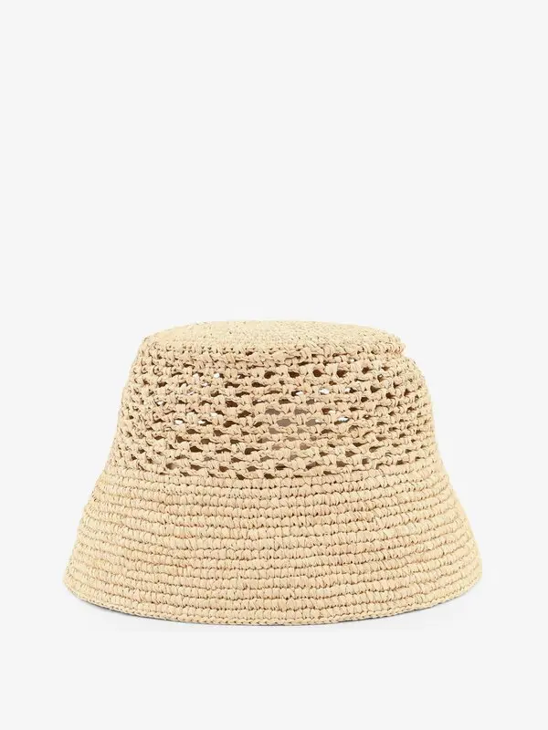 Loewe Raffia And Leather Bucket Hat