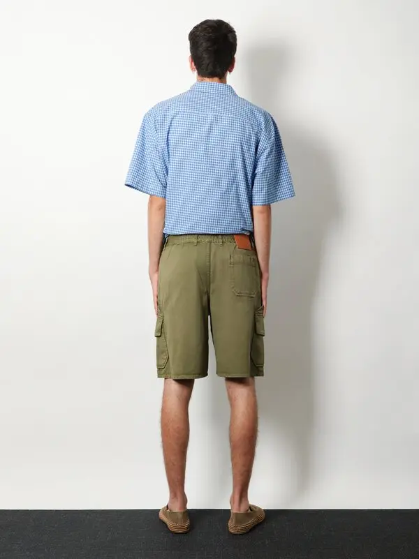 Loewe Cotton Cargo Bermuda Shorts - Green