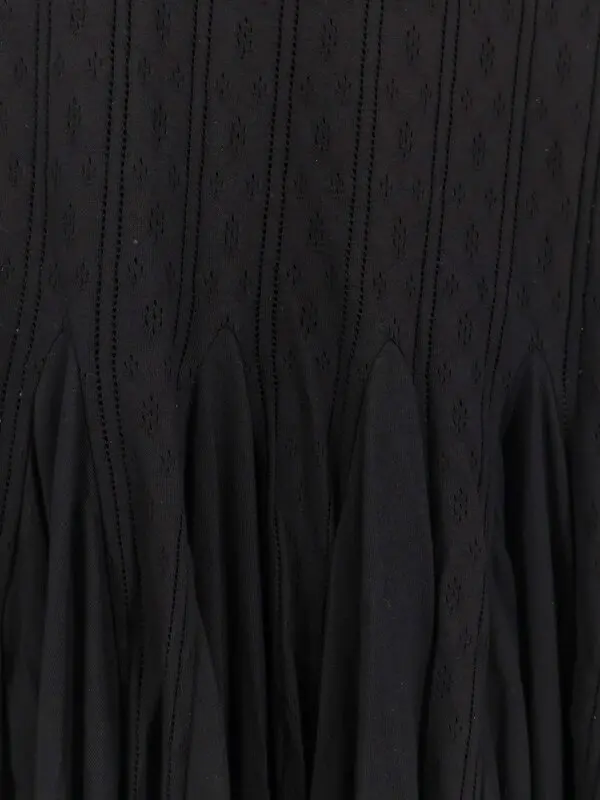 Loewe Embroidered Cotton Long Dress - Black