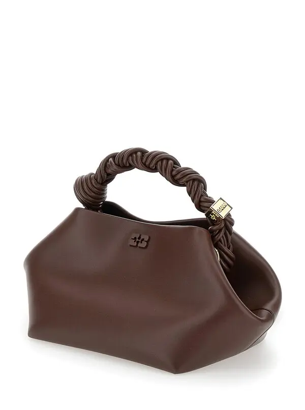 GANNI Small Leather Handbag With Braided Detail - Multicolor
