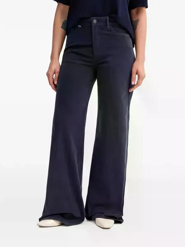 BENETTON Corduroy Wide-leg Trousers - Blue