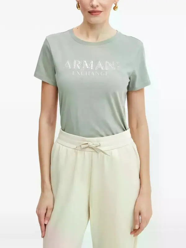 Armani Exchange Rhinestone Embellished T-shirt