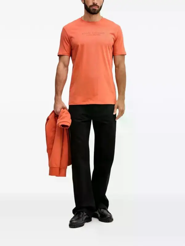 Armani Exchange Logo-embossed T-shirt - Orange