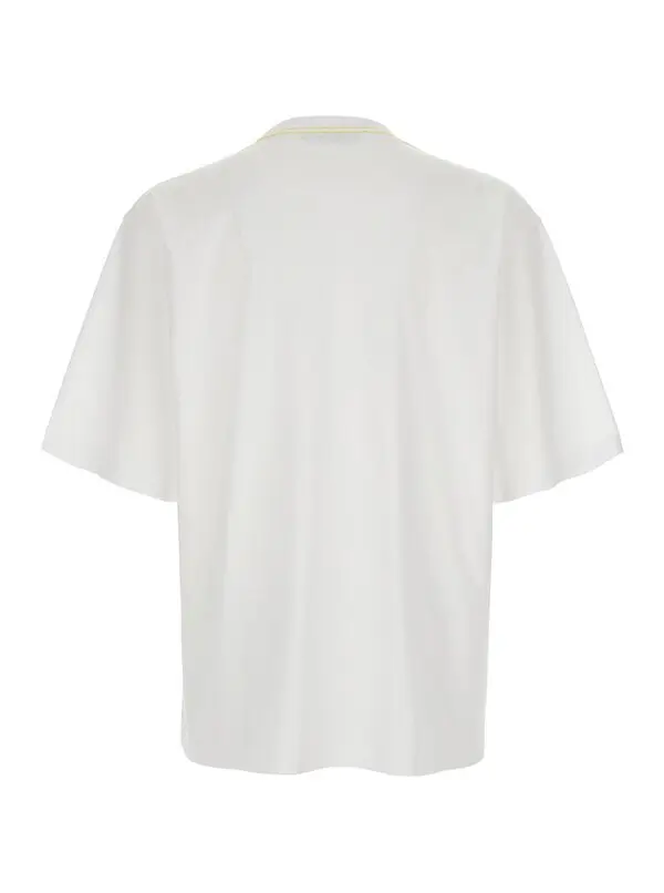 Jacquemus The 'voilier' White T-shirt With Sailboat Embroidery And Logo Lettering On The Front In Cotton For