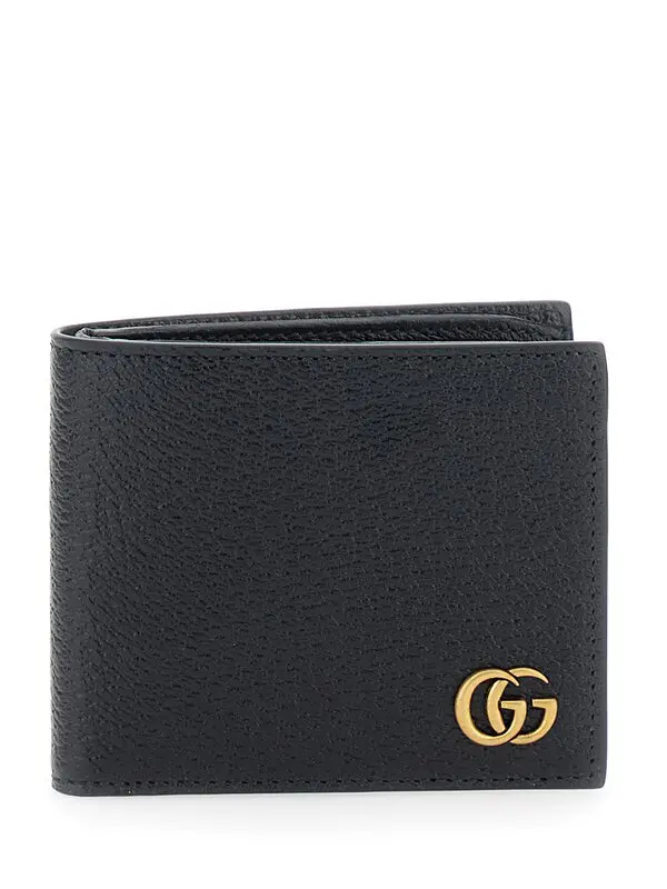 Gucci Bi-fold Wallet With 'gg Marmont' Logo In Grained Black Leather For - Multicolor