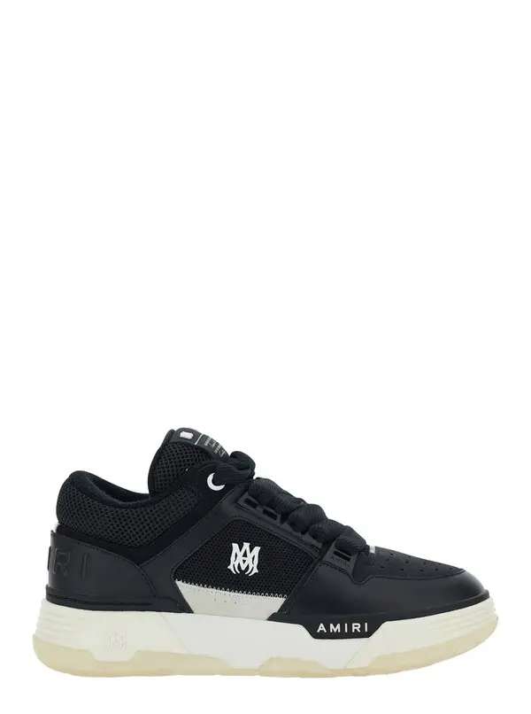 Amiri Chunky Sneakers With Logo Detail In Leather And Tech Fabric Mix - Black