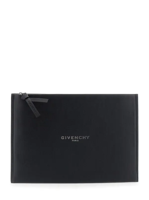 Givenchy Antigona Leather Clutch With Logo Lettering - Multicolor