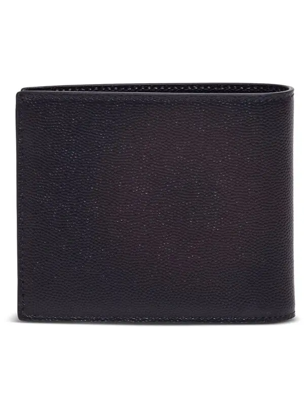 Saint Laurent Black Leather Bifold Wallet With Logo For