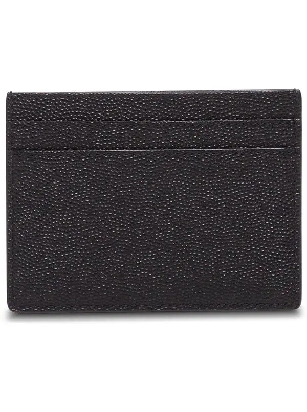 Saint Laurent Card Holder With Logo Embossed In Black Leather For - Multicolor
