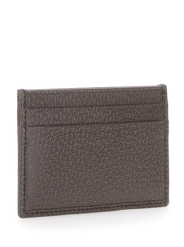 Gucci Card Holder 'ophidia' With Gg Plate In Gg Canvas And Leather Beige - Multicolor