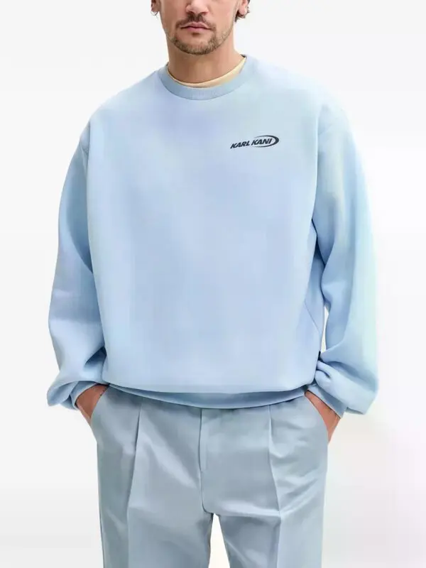 KARL KANI Logo Detail Crew Neck Sweatshirt - Blue