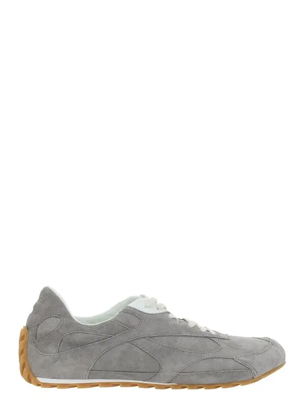 Bottega Veneta Orbit Flash Suede Low Top Sneakers - Gray