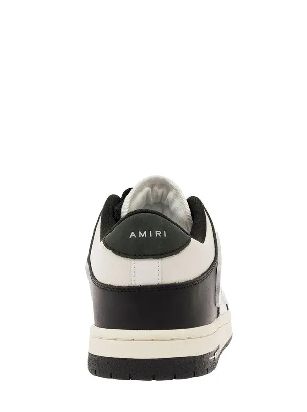 Amiri Skel Top Low Leather Sneakers With Skeleton Appliqu - Multicolor