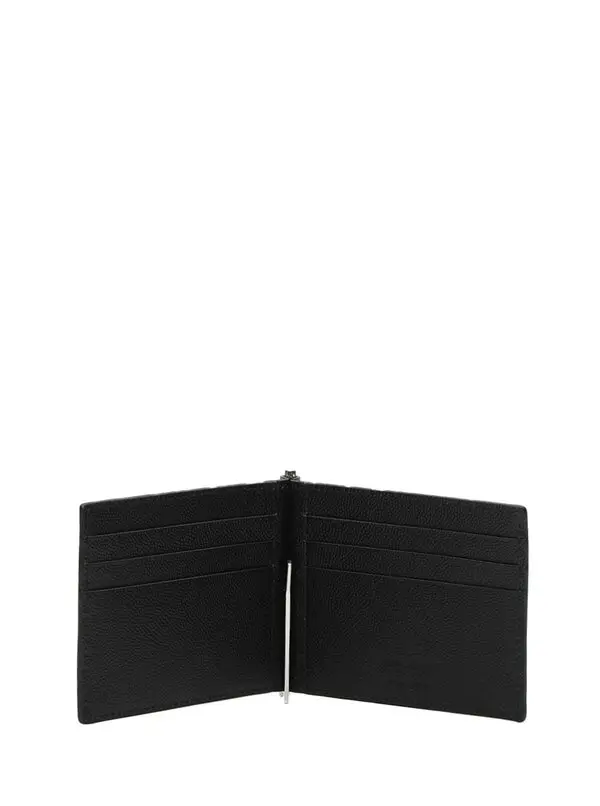 Saint Laurent Wallet With Logo On The Front In Black Leather For