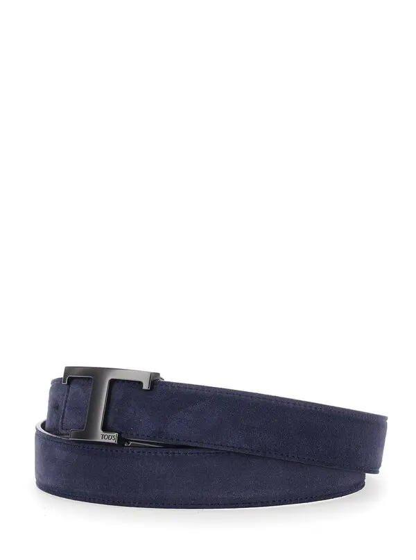 TOD'S Reversible T Timeless Belt In Suede - Multicolor