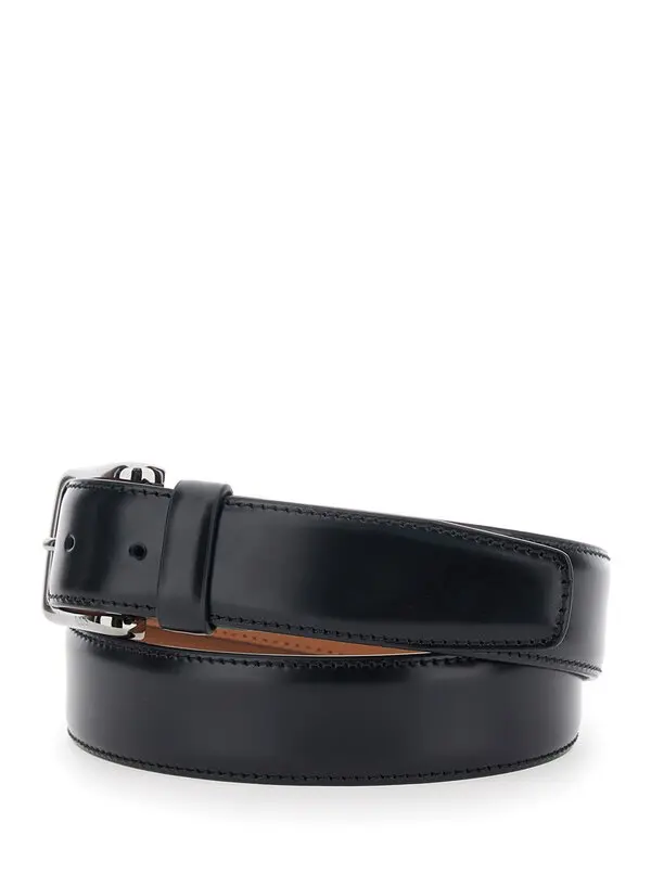 TOD'S Leather Belt With Adjustable Buckle Closure