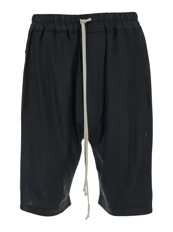 Rick Owens Tech Fabric Shorts With Drawstring - Black