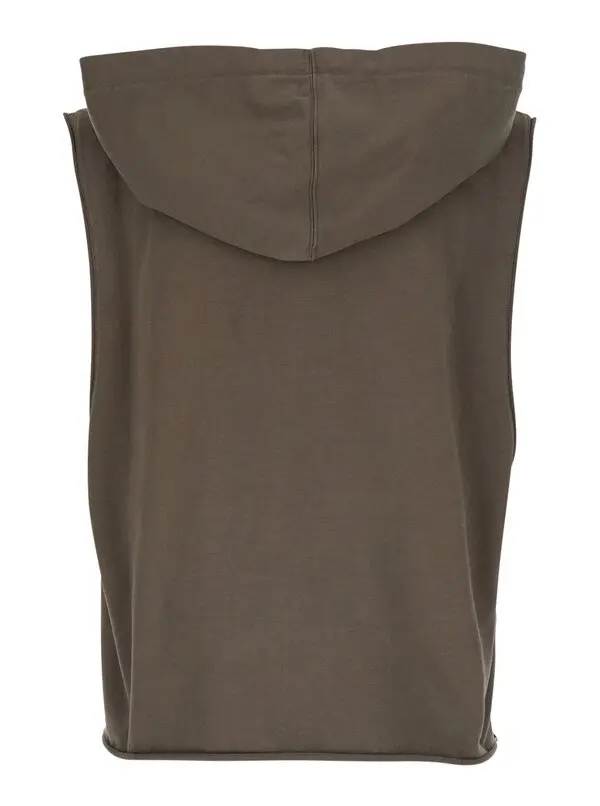 Rick Owens Sleeveless Hooded Top With Drawstring
