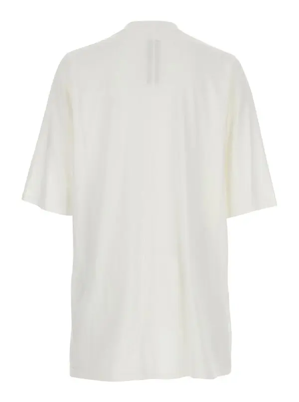 Rick Owens Crew Neck T-shirt With Maxi Print On The Front In Cotton For