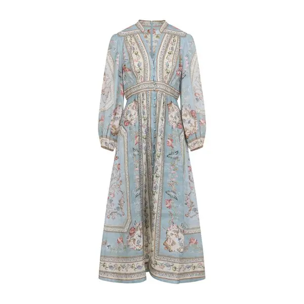 Zimmermann Zimmerman Roselight Plunge Midi Dress - Multicolor