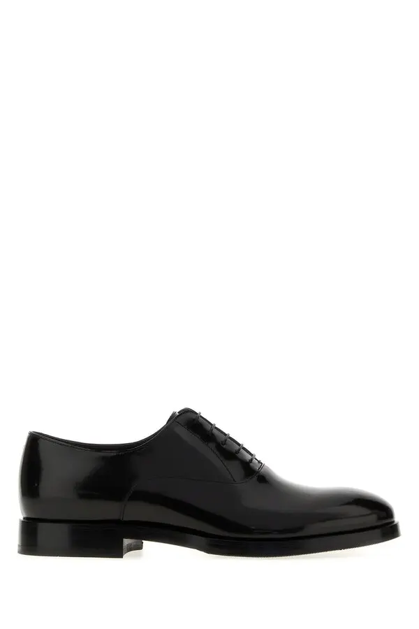 Brunello Cucinelli Patent Leather Oxford Shoes - Black