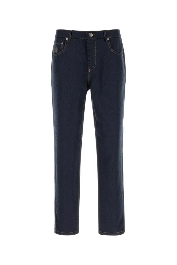 Brunello Cucinelli Dark Felt Pant - Blue