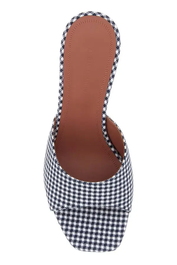 Amina Muaddi Printed Fabric Lupita Mules - White