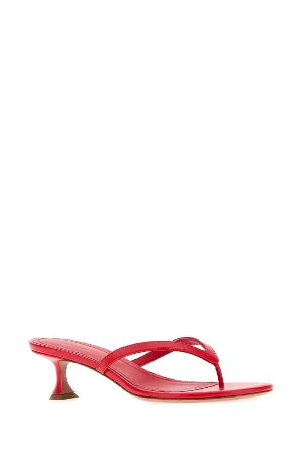 Amina Muaddi Nappa Leather Juliette Thong Mules