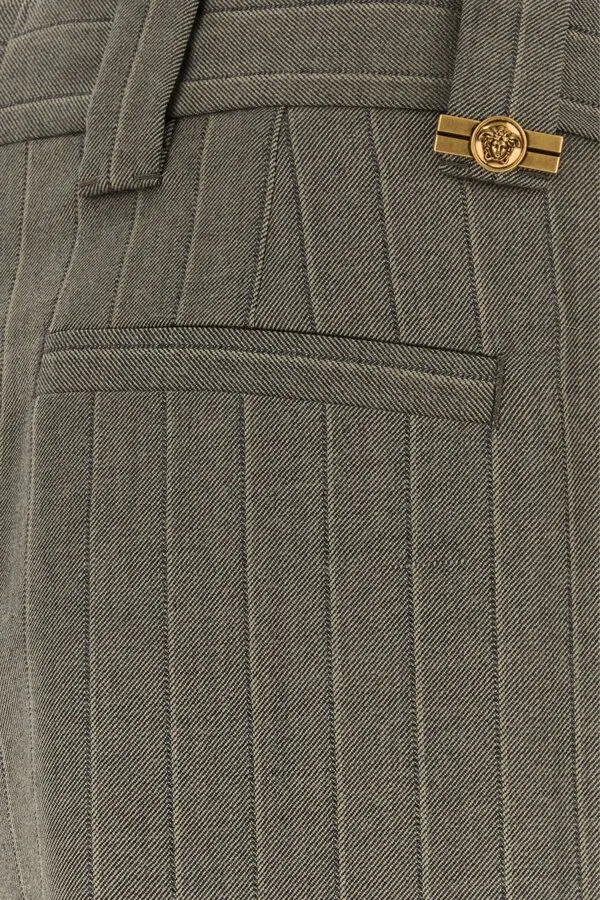 Versace Embroidered Twill Wide-leg Trousers