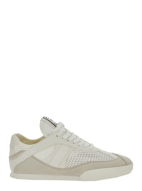 Chloé Kick' White Sneakers With Logo Patch On The Tongue And Logo Lettering On The Rear In Fabric And Suede - Multicolor