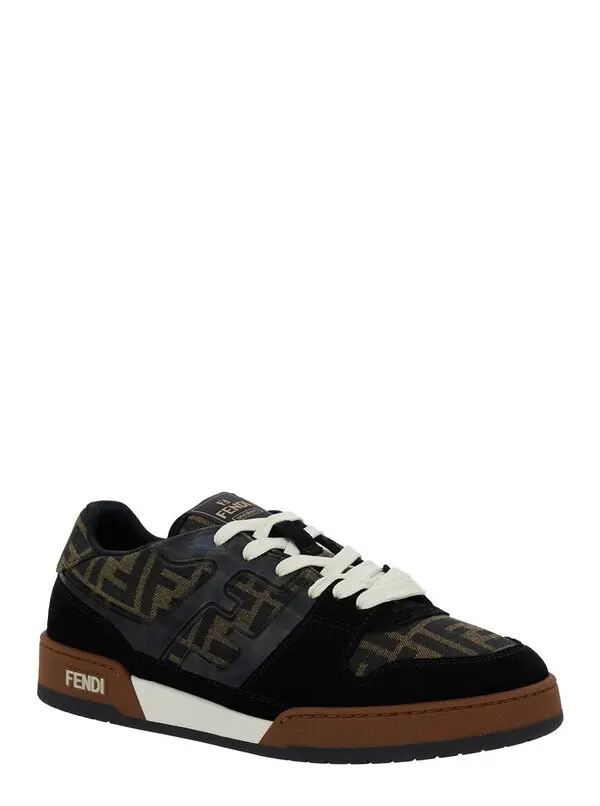 Fendi Ff All-over" Leather Sneakers - Brown