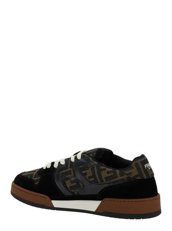 Fendi Ff All-over" Leather Sneakers - Brown