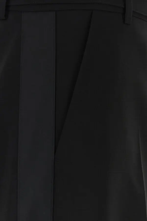 Sacai Wool And Silk Insert Belted Trousers - Black