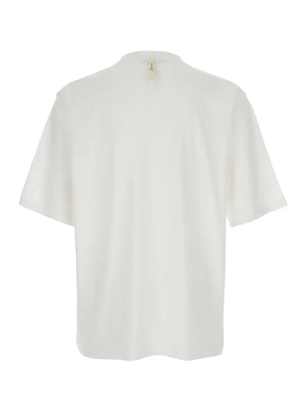 Jacquemus Le T-shirt White Crew Neck T-shirt With Logo Lettering On The Front In Cotton Blend For - Multicolor