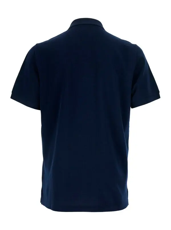 Fendi Blue Polo With Classic Collar And Logo On The Front In Cotton - Multicolor