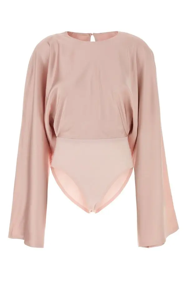 Norma Kamali Satin Bodysuit - Pink