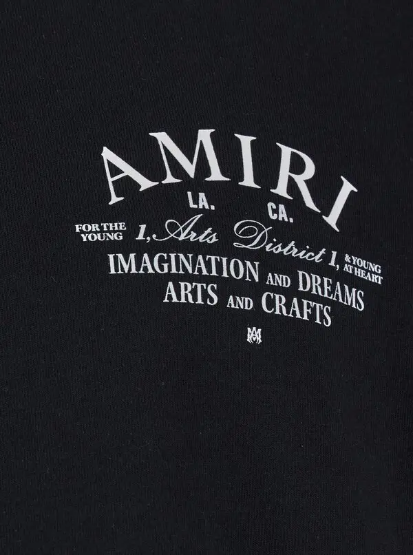 Amiri Crewneck T-shirt With Arts District Logo Print In Cotton
