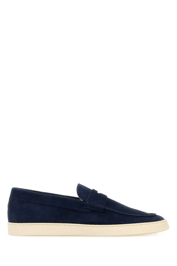 Brunello Cucinelli Navy Suede Loafers