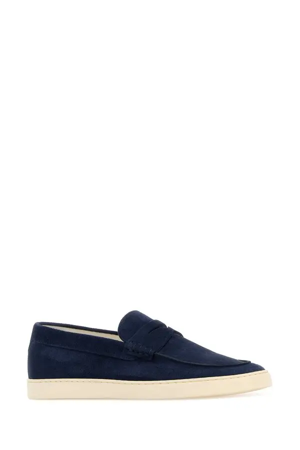 Brunello Cucinelli Navy Suede Loafers