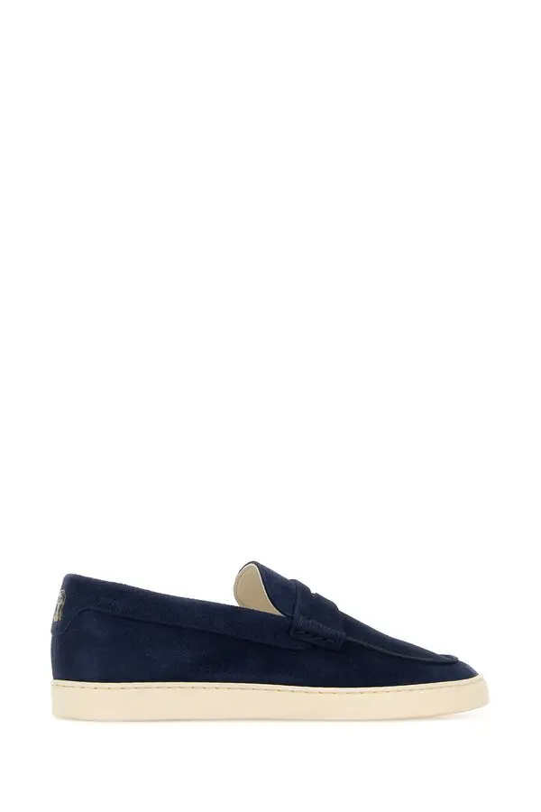 Brunello Cucinelli Navy Suede Loafers