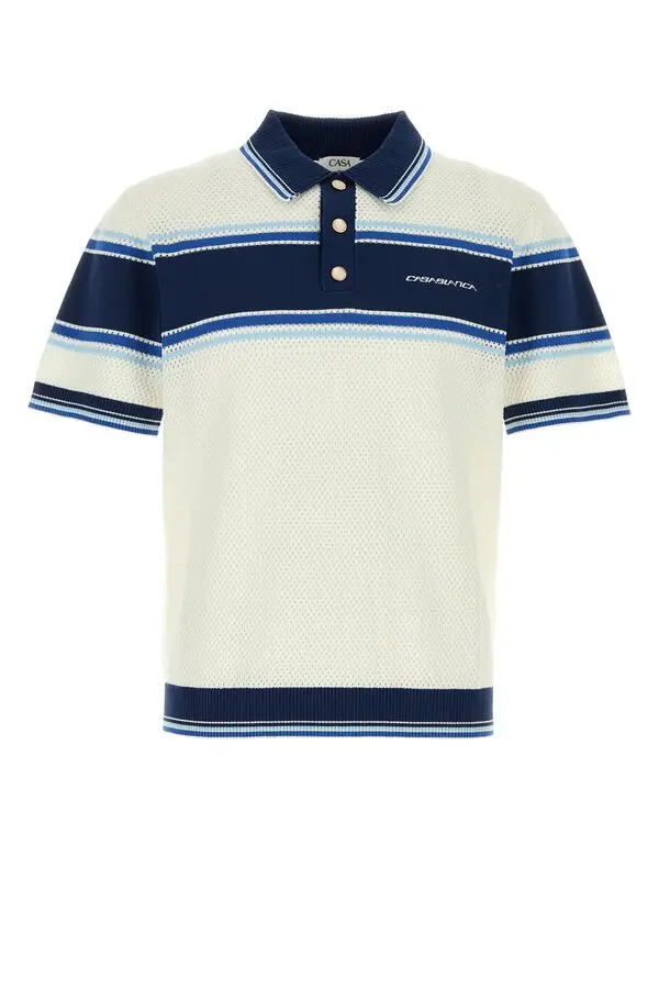 Casablanca Mesh Polo Shirt - White
