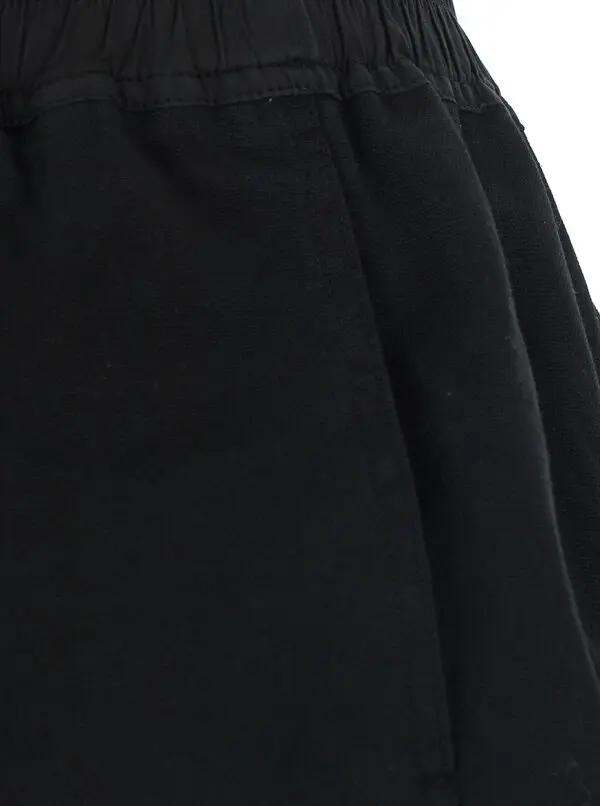 Rick Owens Cotton Shorts With Elasticated Drawstring Waist And Back Zip