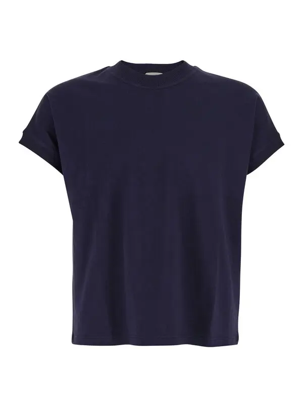 Versace Blue 'vintage' T-shirt With Round Neck And Front Logo For - Multicolor
