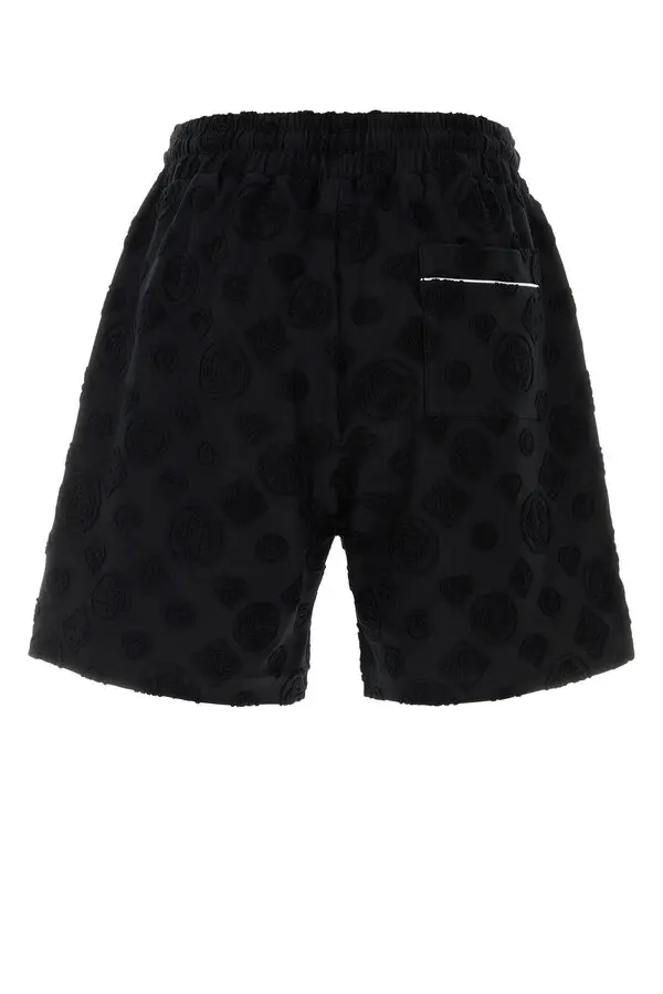 Casablanca Black Cotton Blend Bermuda Shorts With Monogram Motif